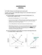 PS Docx Intermediate Economics B Problem Set Q Flexible Exchange Rates And Foreign