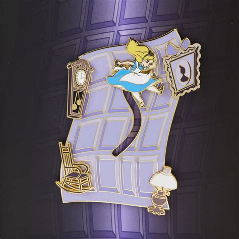 Alice In Wonderland Falling Down The Rabbit Hole 3 Collector Box Sliding Pin