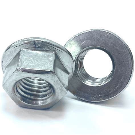 M12 Hexagon Unserrated Flange Nut Blue Passivated Zinc Plated Grade 8
