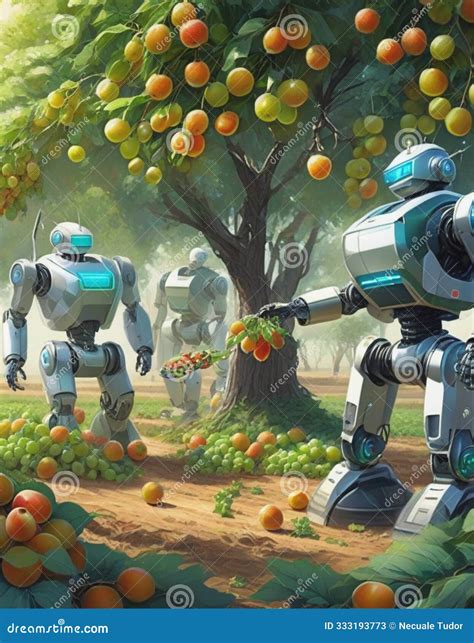 Agricultural Robots Isometric Flowchart Cartoon Vector 102682039