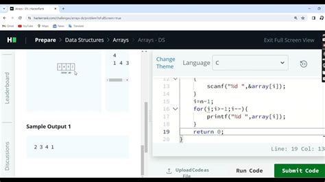 Dsa Array Ds Part 2 Hackerrank On C Youtube
