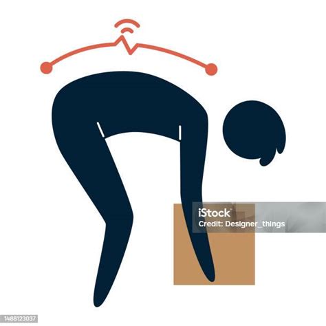 리프팅 기술 안전한 움직임 안전 작업자를 위해 무거운 패키지를 이동하는 잘못된 지침입니다 물체를 로드하기 위한 인체공학적 움직임 벡터 평면 그림 개념에 대한 스톡 벡터 아트