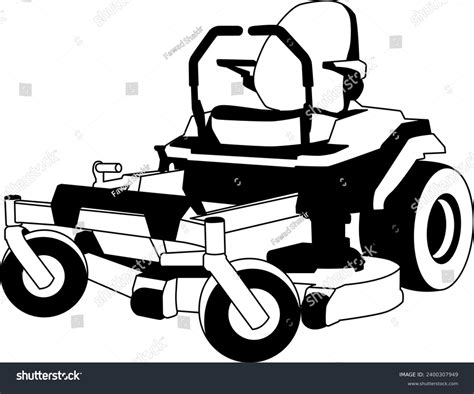 Zero Turn Lawn Mower Digital Eps Stock Vector Royalty Free