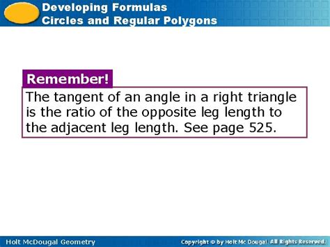 developing formulas circles andand regular polygons circles regular
