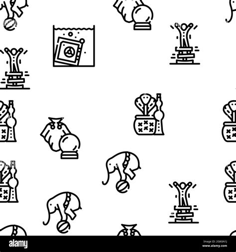 Circus Entertainment Vector Seamless Pattern Stock Vector Image And Art