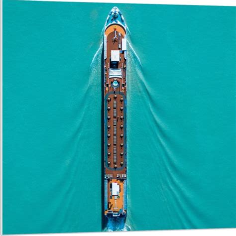 Wallclassics Pvc Schuimplaat Bovenaanzicht Van Groot Vrachtschip