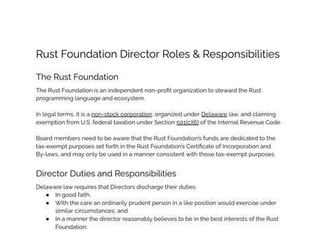 rust foundation policies and official documents resource library
