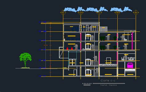 Hostel Elevation 2d Dwg Design Plan For Autocad • Designs Cad