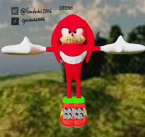 Knuckles T Pose Render By Gordodel2006 On Deviantart