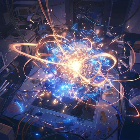 Premium Photo Hightech Quantum Computing Processor With Light Effects