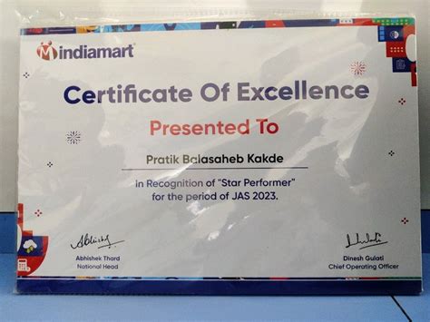 Pratik Kakde On Linkedin Honored To Receive Star Performer Grateful