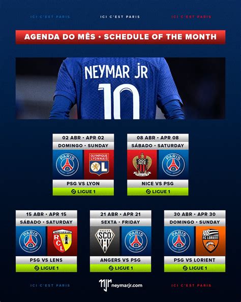 Neymar Jr Site on Twitter Mês cheio e importantíssimo para o PSG de