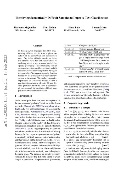 Identifying Semantically Difficult Samples To Improve Text Classification Deepai