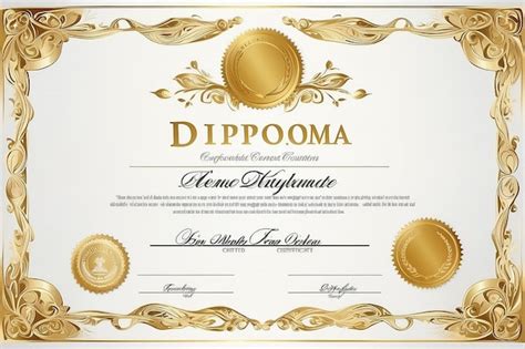 Plantilla De Certificado De Diploma De Oro Utilizar Para Imprimir El Certificado De Graduaci N