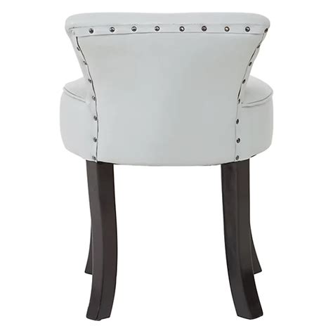 Orsina Grey Rounded Chair Leather Upholstered Lounge Chair With Black