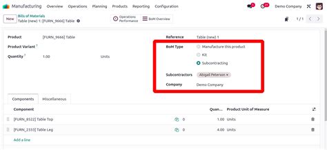 Bill Of Material In Odoo 17 Manufacturing Odoo V17 Enterprise Edition Book