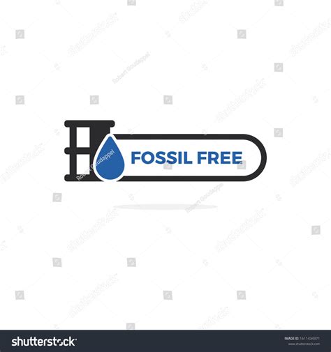 Blue Vector Label Illustration Fossil Free Stock Vector Royalty Free