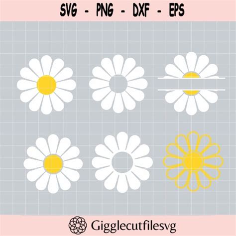 Daisy Svg Daisy Split Monogram Flower Svg Floral Svg Svg Files For