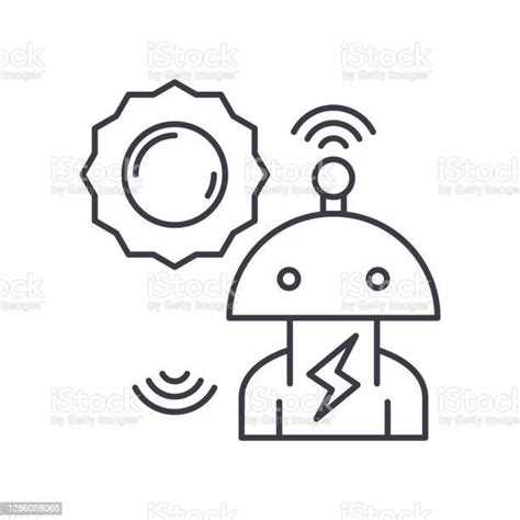 太陽能圖示線性隔離插圖細線向量網頁設計符號輪廓概念符號與可編輯的描邊在白色背景向量圖形及更多一組物體圖片 一組物體 光 再生能源