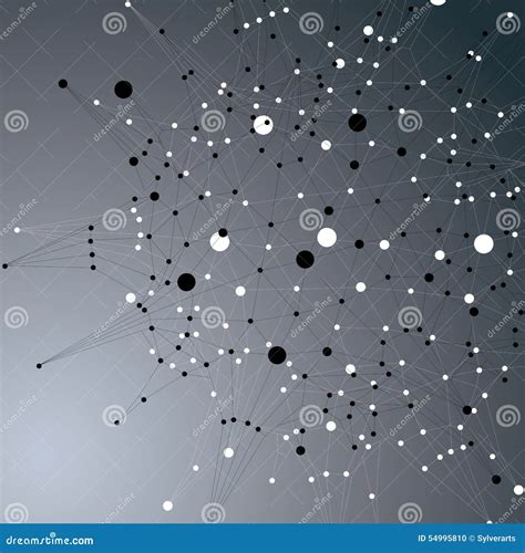 Complicated Abstract Grayscale 3d Shape Vector Digital Lattice Stock