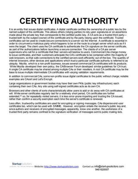 Certifying Authority Pdf