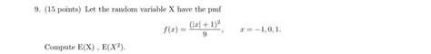 solved 9 15 points let the random variable x have the pmf