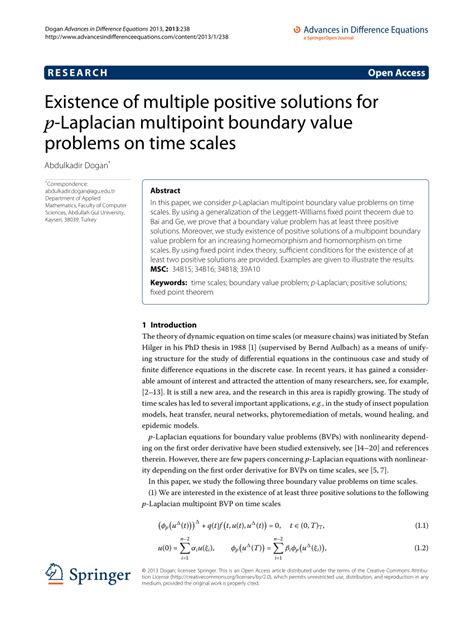 Pdf Existence Of Multiple Positive Solutions For P Laplacian Multipoint Boundary Value