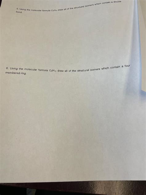Solved 5 Using The Molecular Formula Cshso Draw All Of The