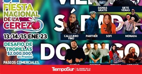 Confirmaron La Grilla De Artistas Para La Fiesta Nacional De La Cereza 2023