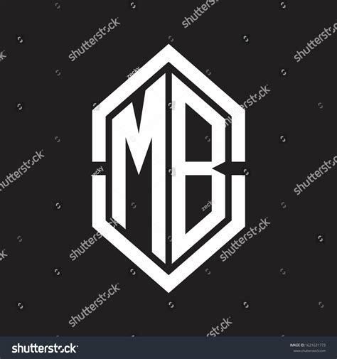 Mb Logo Monogram Hexagon Shape Outline Vector De Stock Libre De