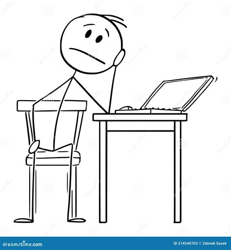 Tired Or Sad Man Working On Computer At Home During Quarantine Home