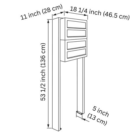 Cubic 4 Standalone Multi Unit Post Mounted Locking Mailbox In Black Hart