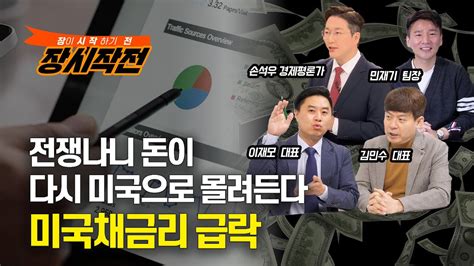 장시작전 미국채금리 급락하며 뉴욕증시 상승 전쟁나니 돈이 다시 미국으로 몰려든다 Live 10월11일 손석우김민수