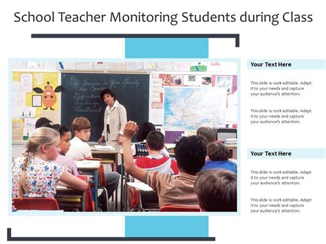 School Teacher Monitoring Students During Class Presentation Graphics