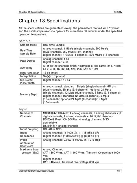 Chapter 18 Specifications Sample Pdf Hertz Bandwidth Signal Processing