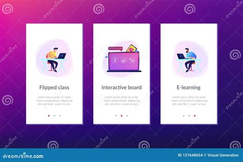 Digital Learning App Interface Template Stock Vector Illustration Of Instruction Network