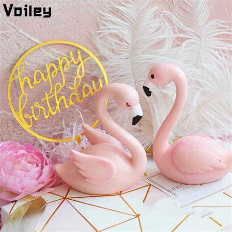 Принадлежности для дня рождения фламинго подарок украшение для торта фламинго Топпер Розовый