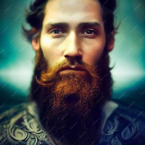 Premium Photo Handsome Bearded Man Abstract Portrait 3d Rendering