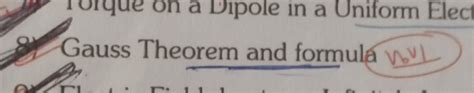 8 Gauss Theorem And Formula Filo