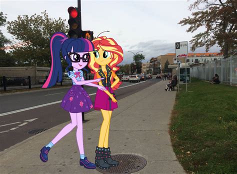 Sci Twi And Sunset Shimmer At Sauve By Yungdeez On Deviantart