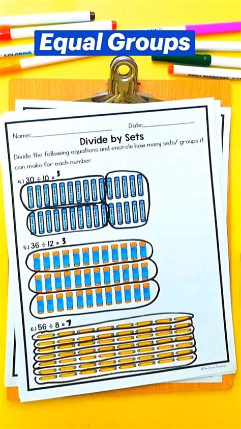 Division Using Equal Groups Worksheet