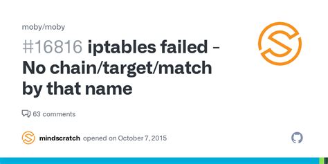 Iptables Failed No Chain Target Match By That Name Issue Moby Moby GitHub