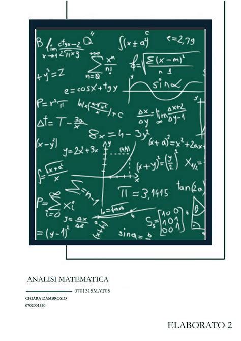 Elaborato 2 Analisi Matematica Esercizi Di Analisi Matematica I Docsity