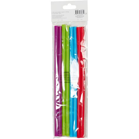 Pack Of 8 Colours Collection Straws With Brush