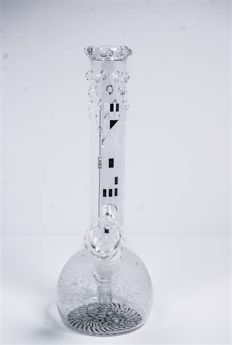 Bubble Brain 10in Rasta Logo Frosted Labs Bubble Bottom Bong Frosted Labs