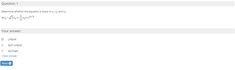 Solved Question Determine Whether The Equation Is Linear Chegg