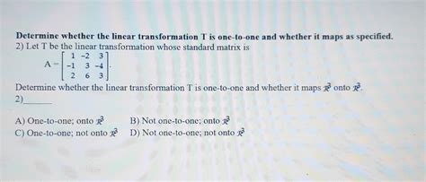Solved Determine Whether The Linear Transformation T Is Chegg