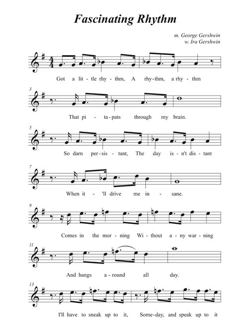 Fascinating Rhythm Arr Avgusta Udartseva By George Gershwin Ira
