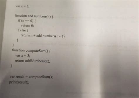 Solved Varx Function And Numbers N If N Return Chegg