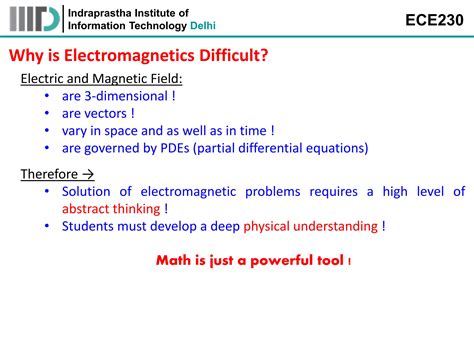 Electromagnetics Lecture 1 By Dr Mohammad S Hashmi Ppt